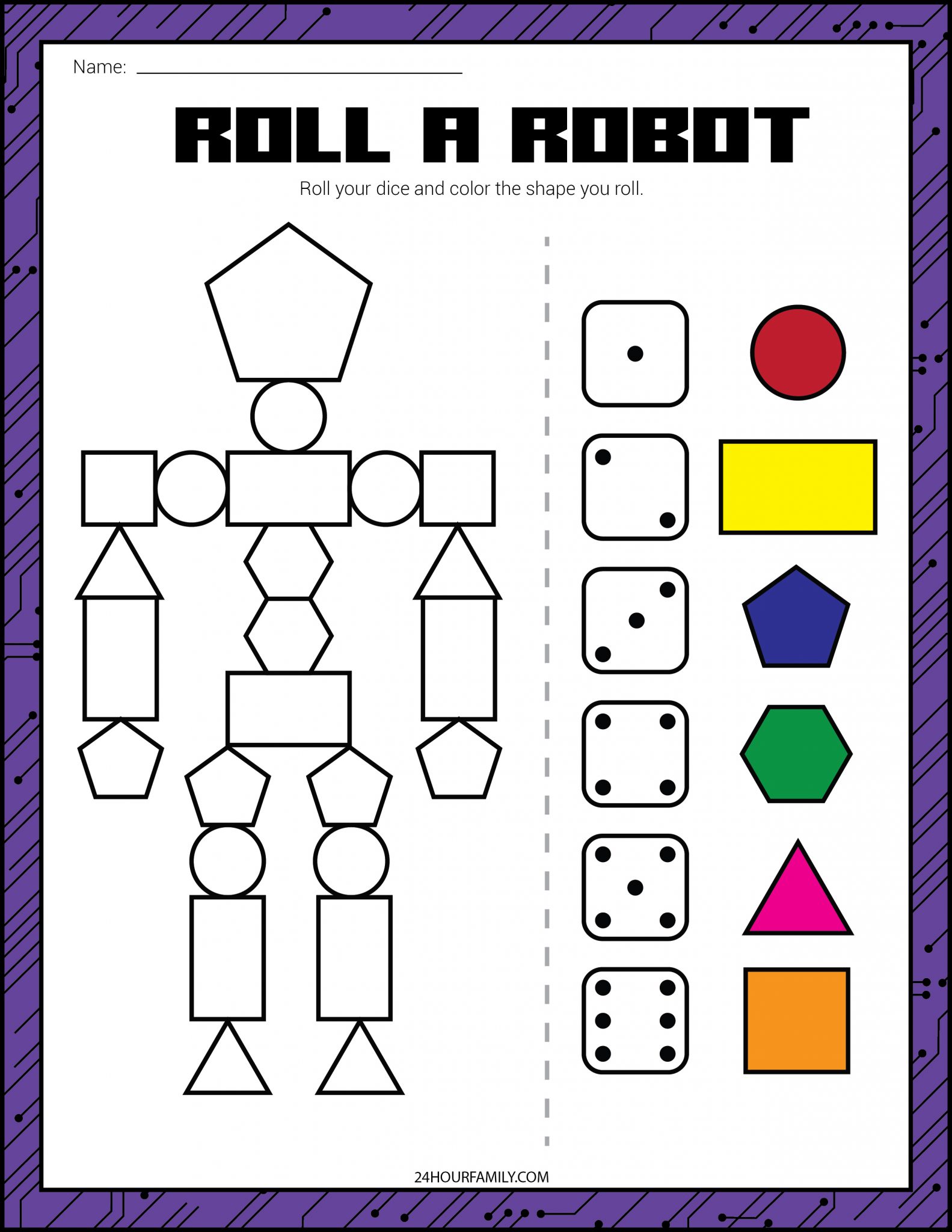 Free Robot Drawing Activity and Coloring Pages