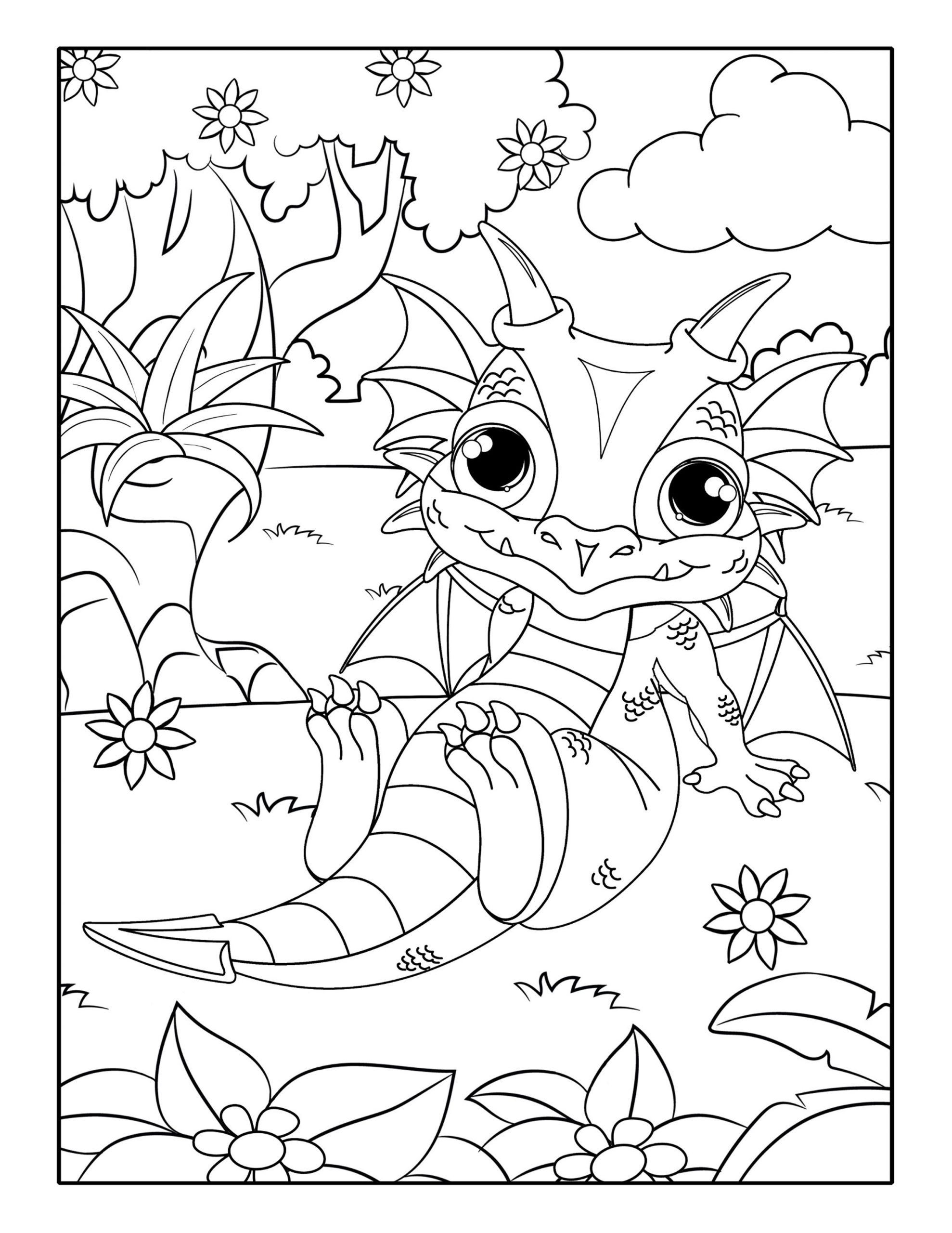 Cute Dragon Coloring and Activity Pages for Kids