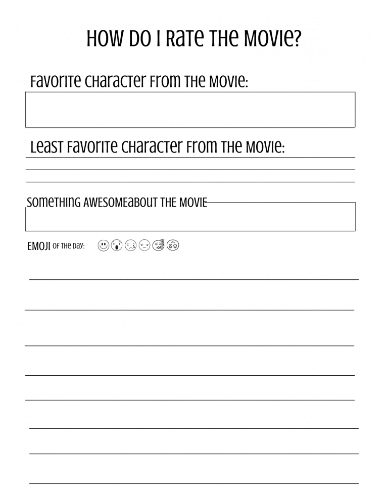 Movie Review Template for Kids and Teens (Free PDF Printables)