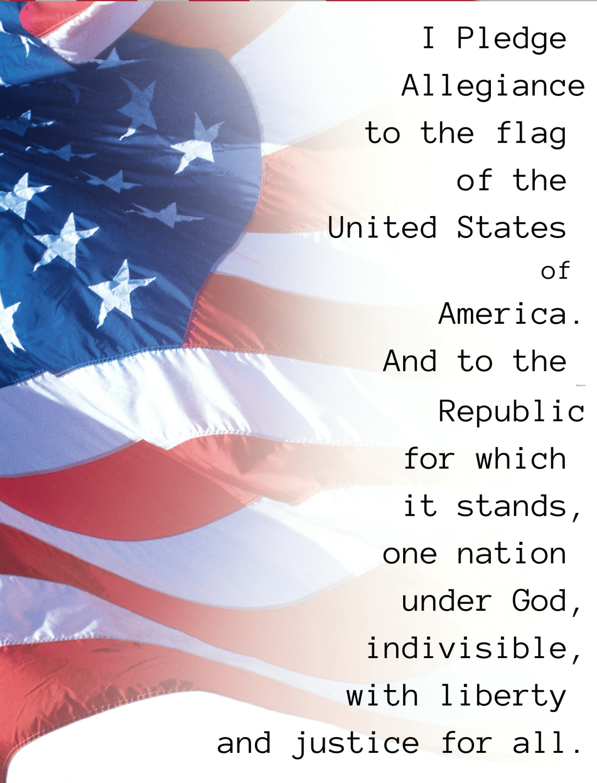 31 Pledge of Allegiance Words Printable