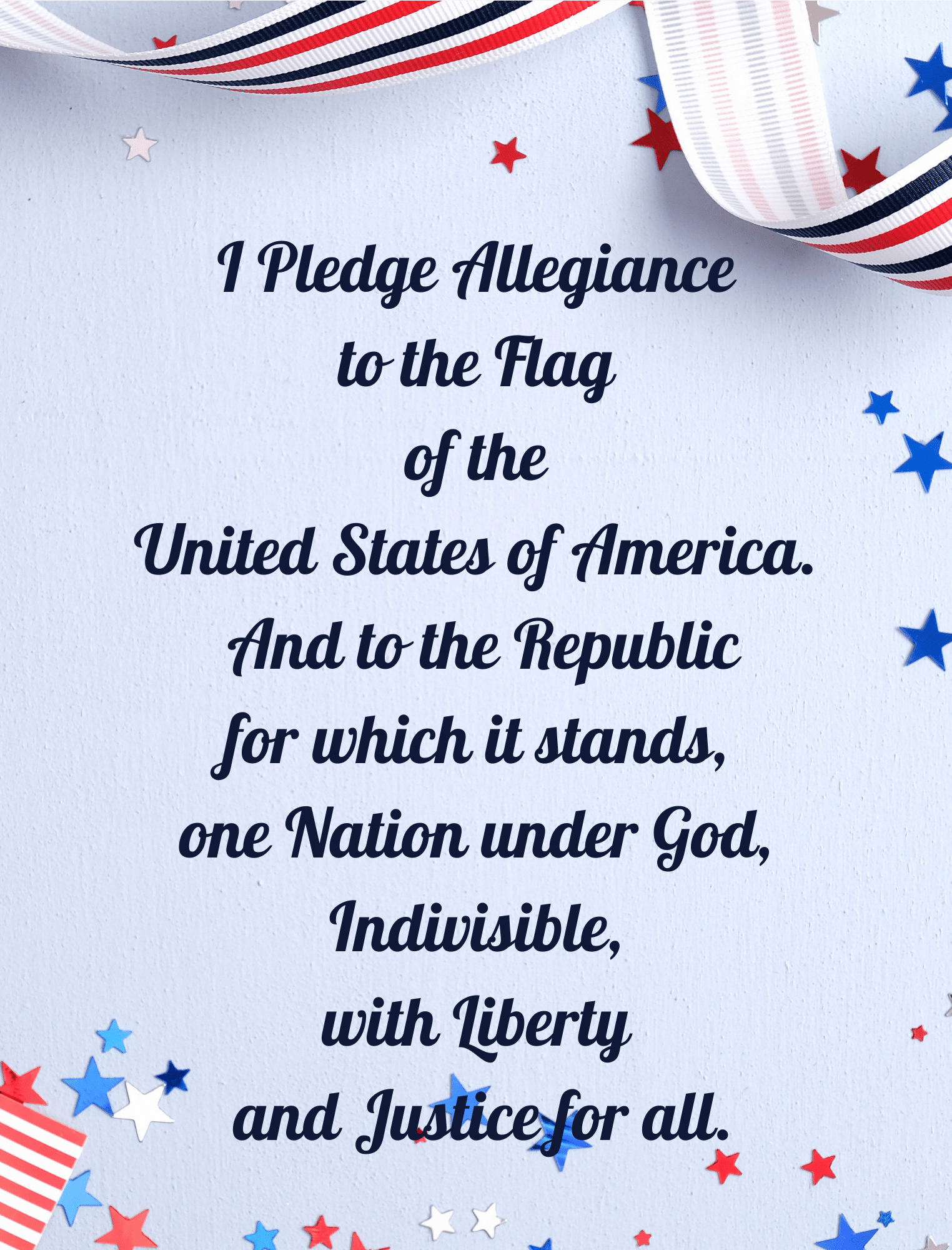 31 Pledge of Allegiance Words Printable
