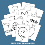 12 Free Ocean Animals Fish Outline Templates