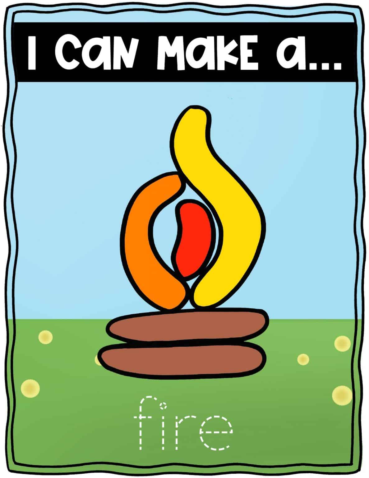 Camping-Themed PlayDoh Mats For Preschoolers