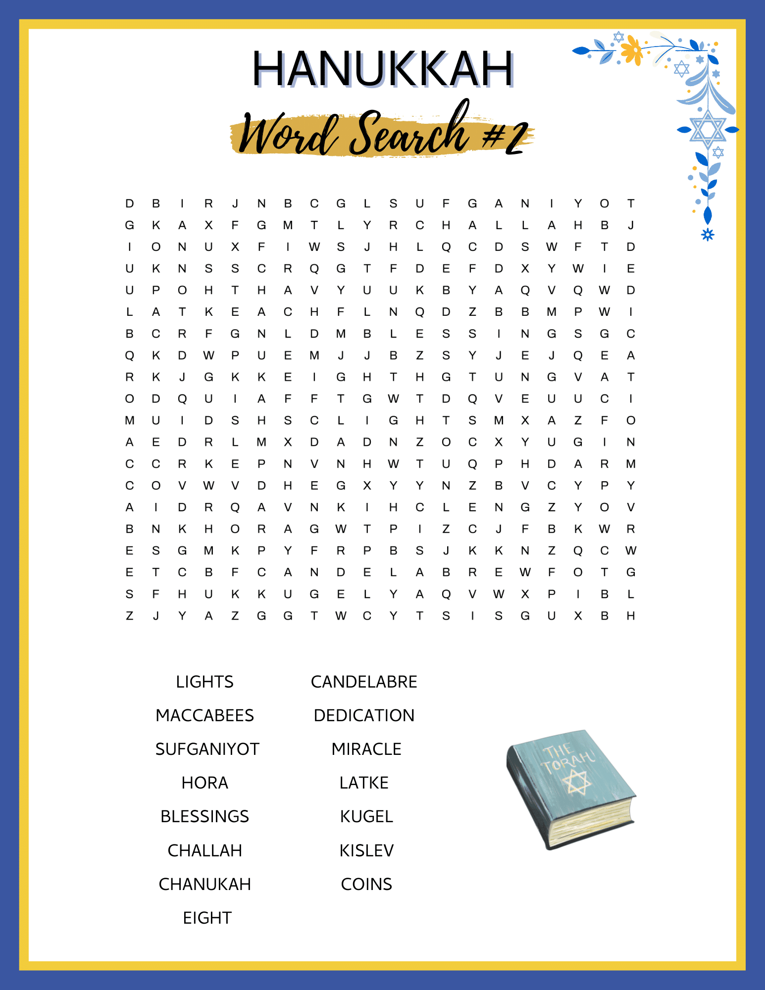 10 Free Printable Hanukkah Activity Sheets