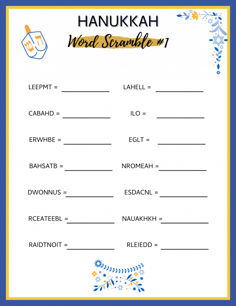 10 Free Printable Hanukkah Activity Sheets » 24hourfamily.com