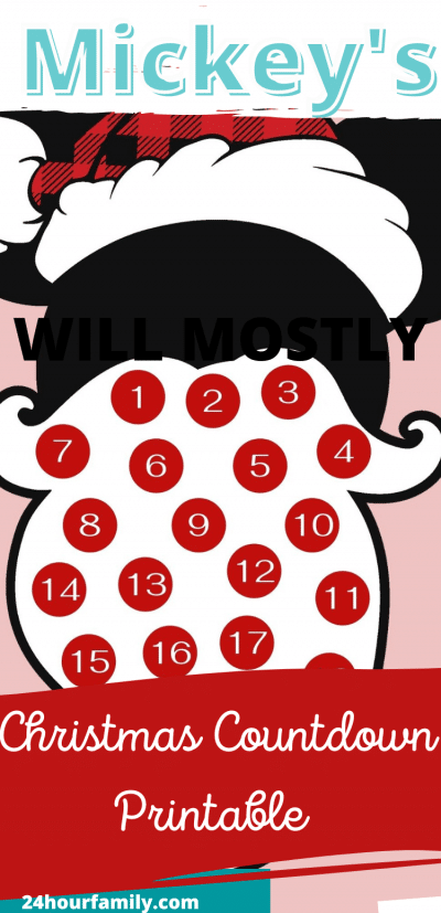 Christmas Countdown Printable for Disney Fans
