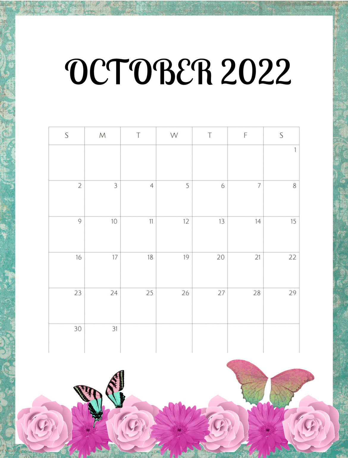 65 Free October 2022 Calendar Printable Templates