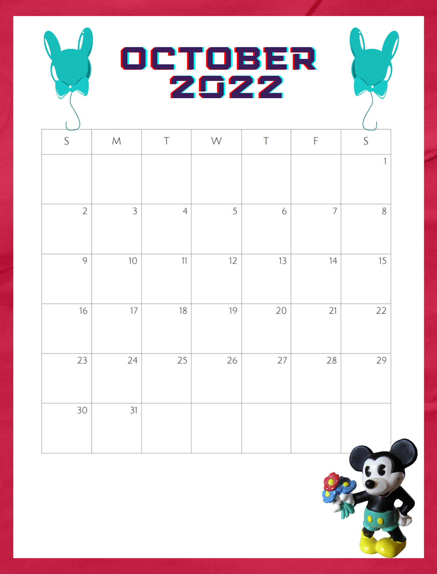 65 Free October 2022 Calendar Printable Templates