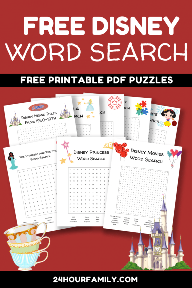 12 Free Disney Word Search Printables
