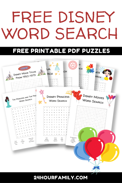 12 Free Disney Word Search Printables