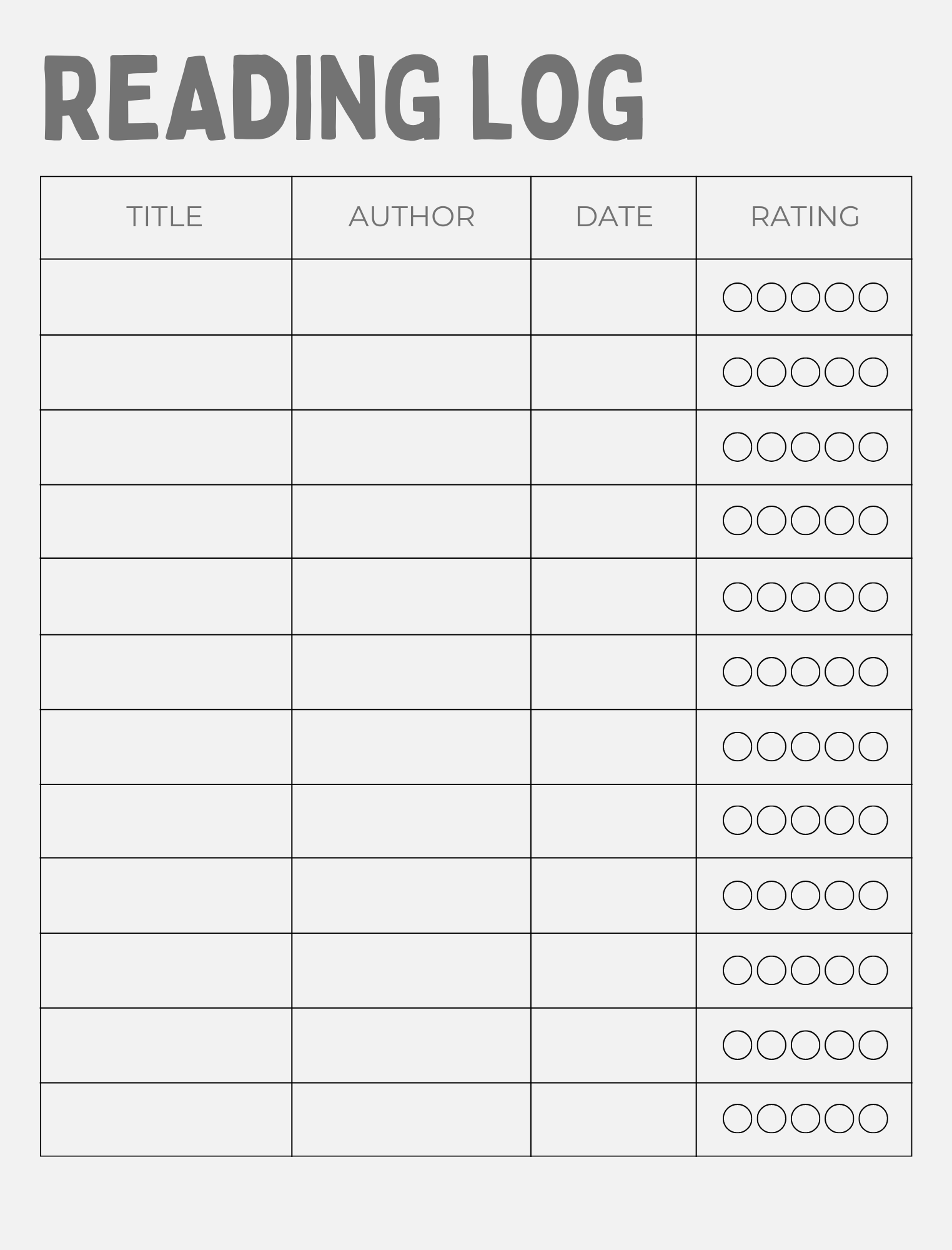 32 Free Reading Log Printables for Adults & Kids