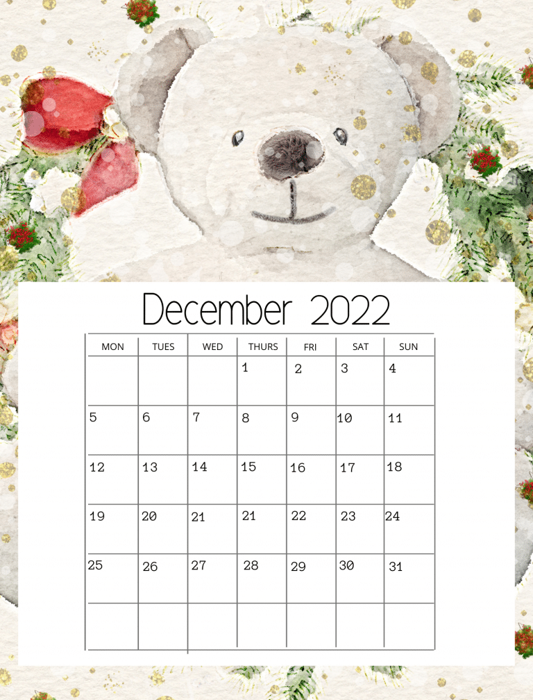 The Best Free December 2022 Calendar Printable