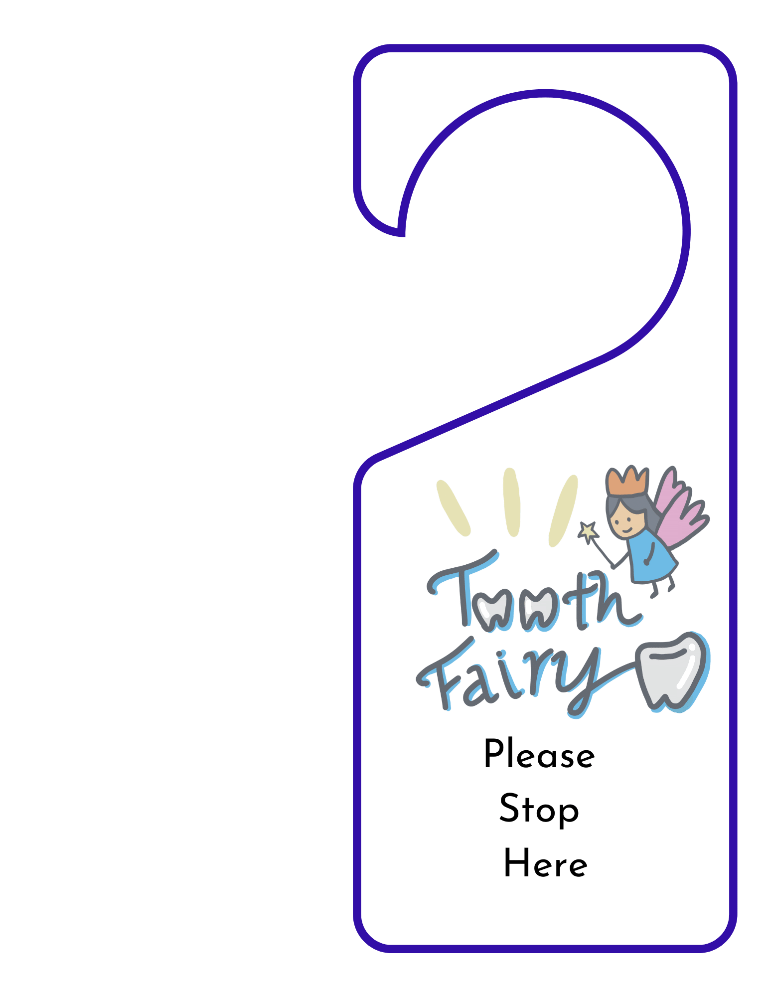 6 Free Tooth Fairy Door Hanger Printables