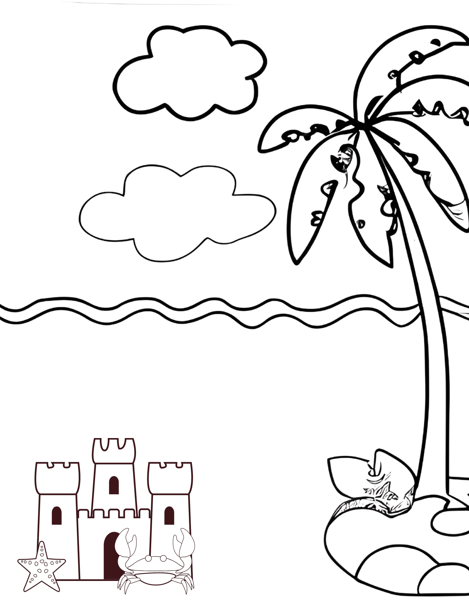 53 Free Beach Coloring Pages