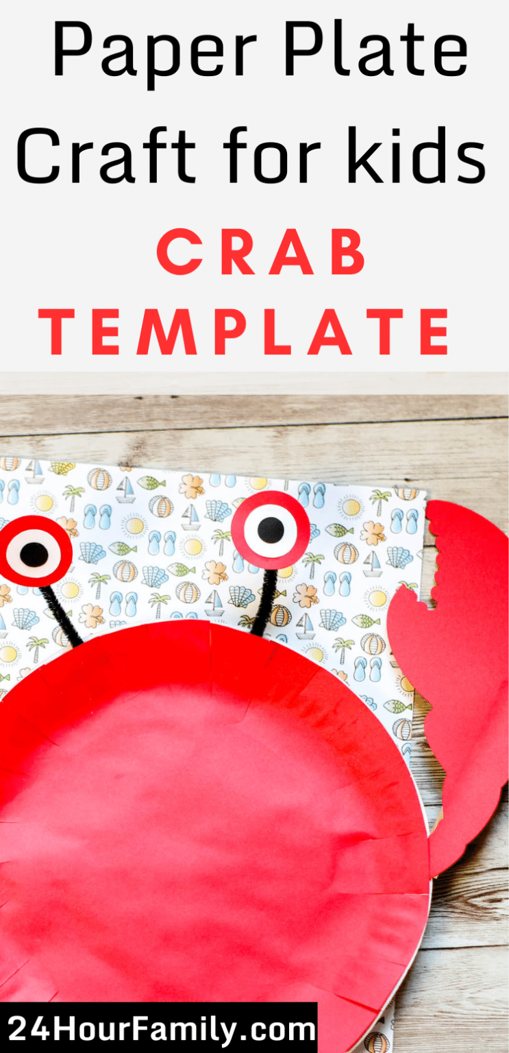 Paper Plate Ocean Crab Craft (Free Template)