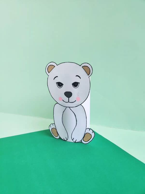 Polar Bear Toilet Paper Roll Craft (Free Polar Bear Template)