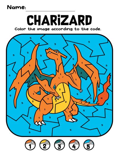 Pokemon Color by Number (Free Printables)