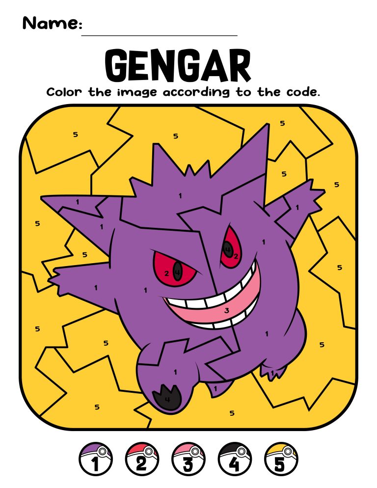 Pokemon Color by Number (Free Printables)