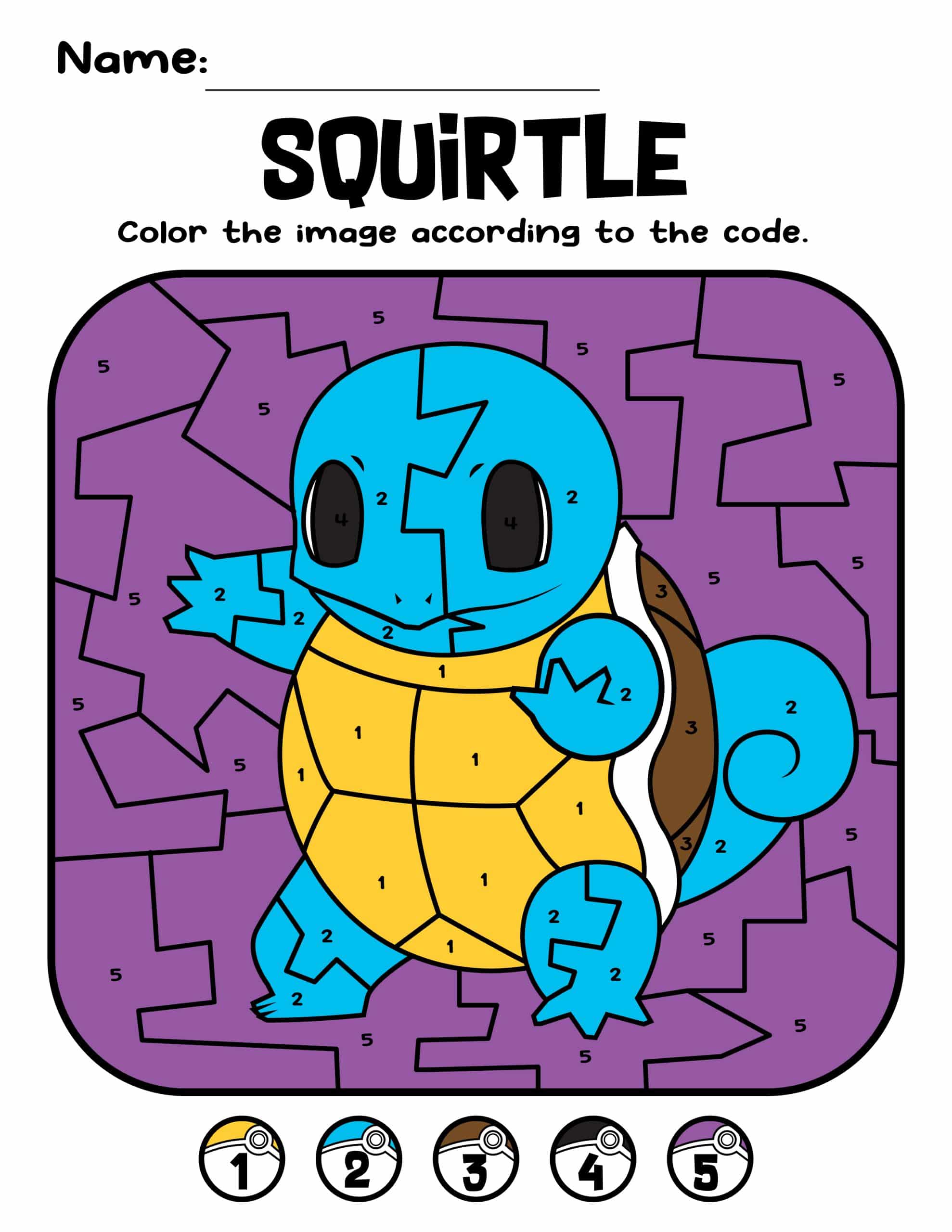 Pokemon Color by Number (Free Printables)