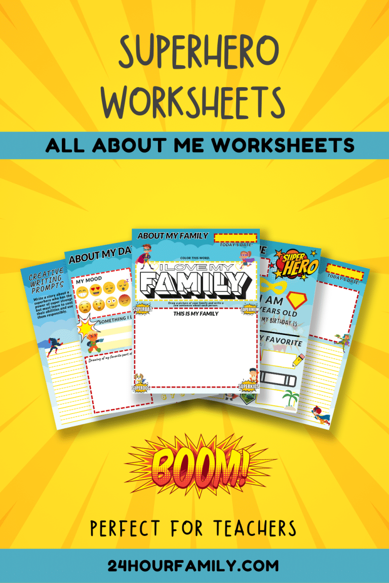 Superhero All About Me Worksheets (Free To Print)