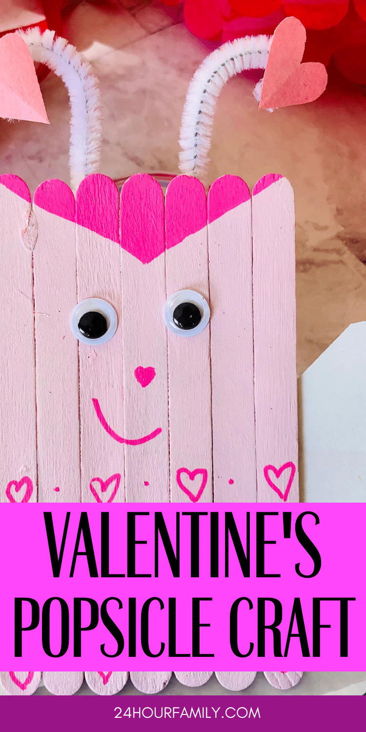 Lady Bug Popsicle Stick Valentine's Craft - 24hourfamily.com