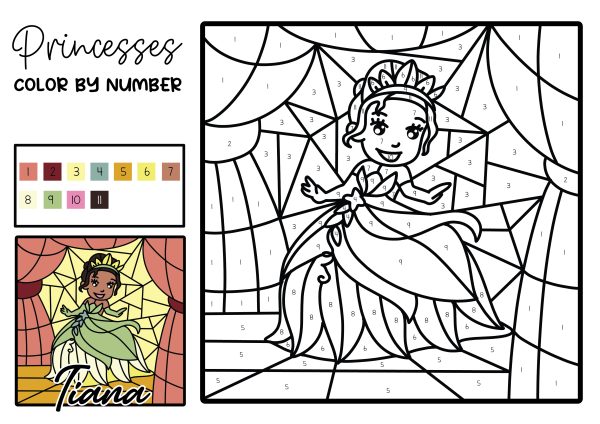 Disney Princess Color by Number (Free Printables)
