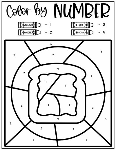 Letter T Color by Number Coloring Pages (Free to Print)