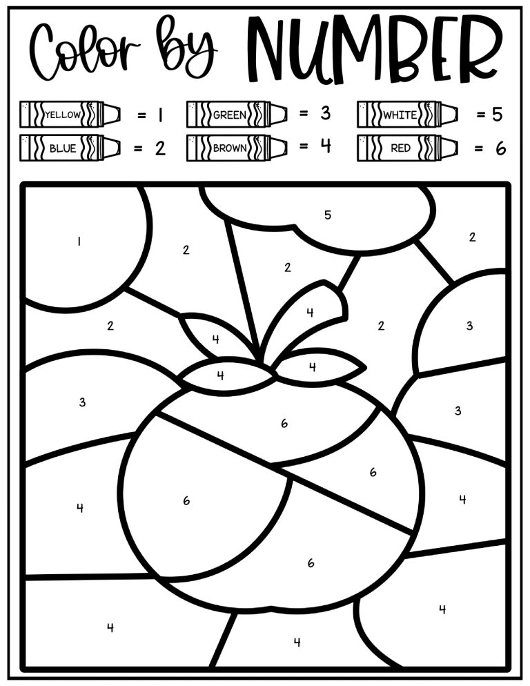 Letter T Color by Number Coloring Pages (Free to Print)