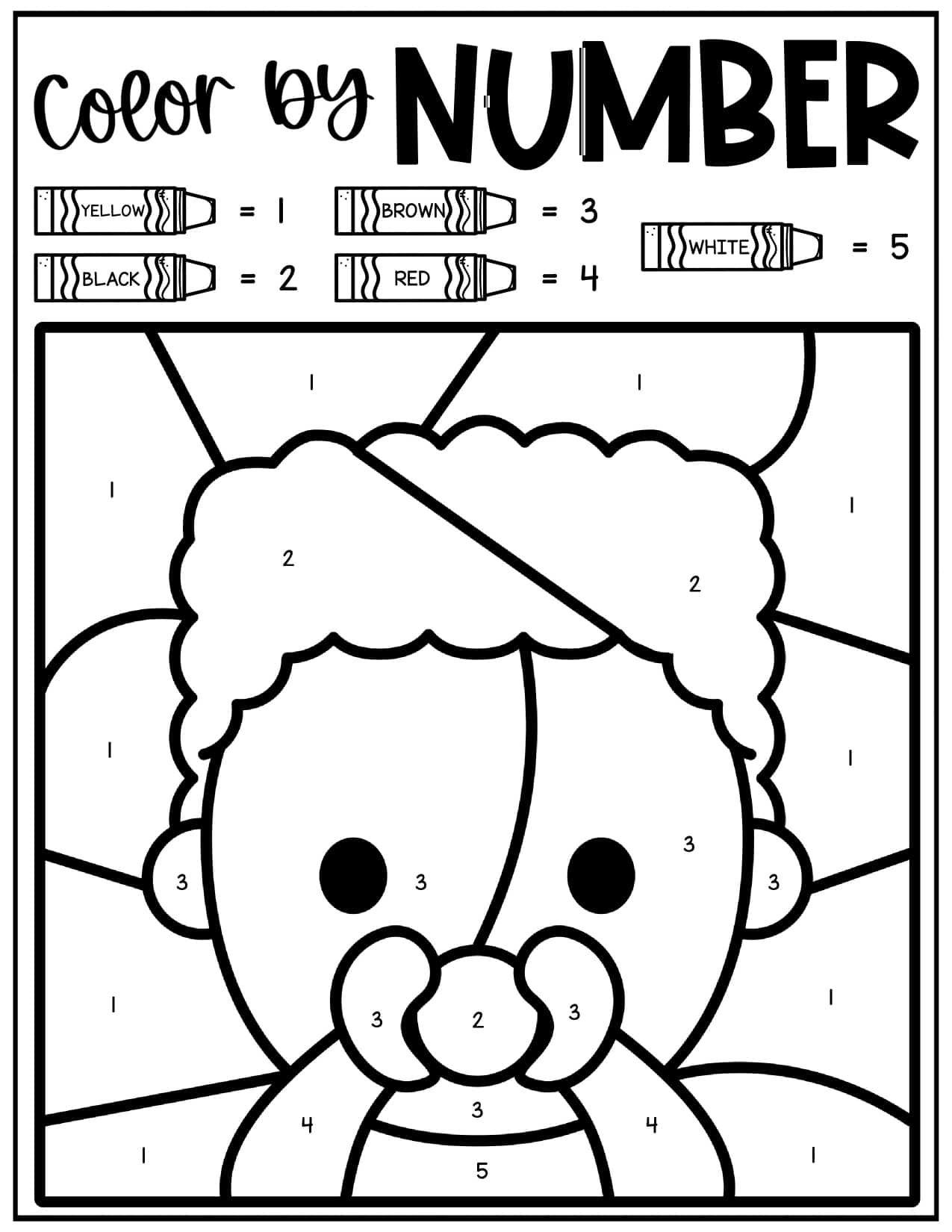 Letter Y Color By Number (Free Printable)