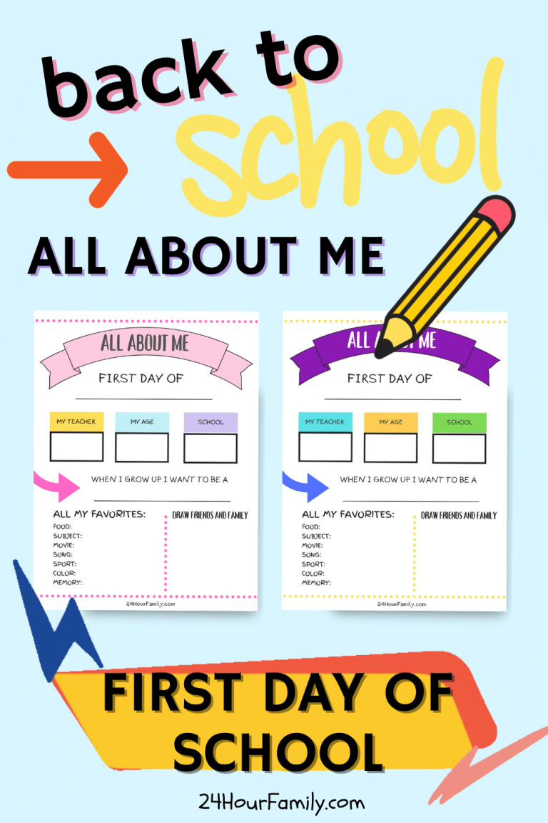 First Day of School All About Me Printable (Free To Print)