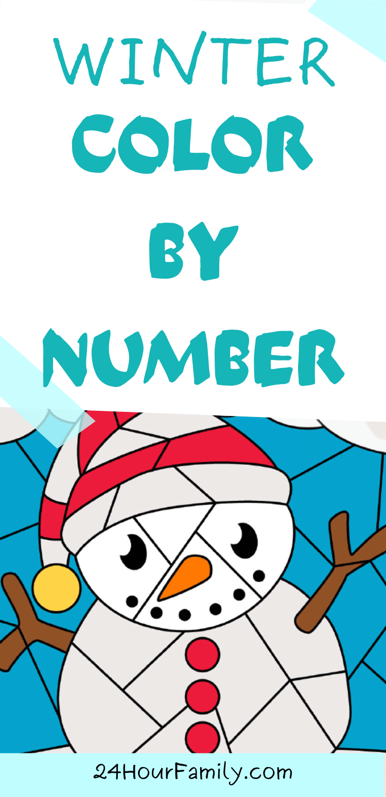 Winter Color By Number Coloring Pages (Free To Download)