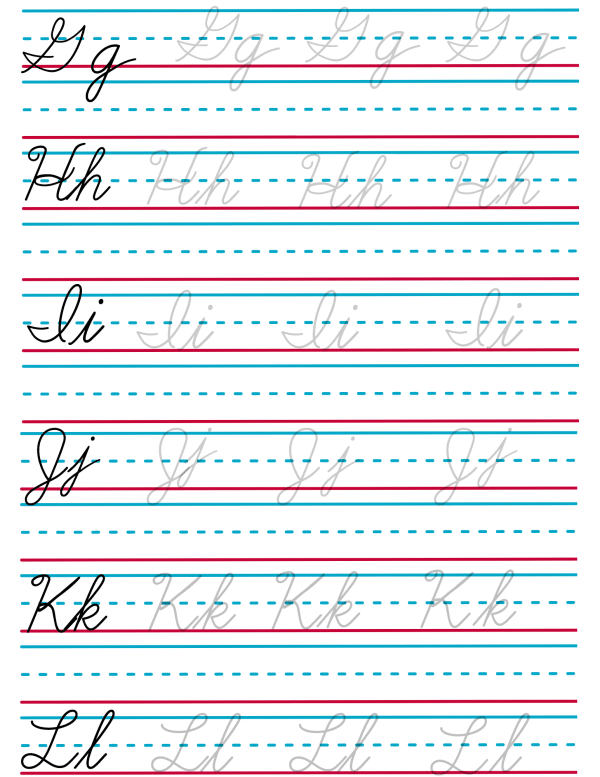 Cursive Alphabet Chart Printable (Free Template)