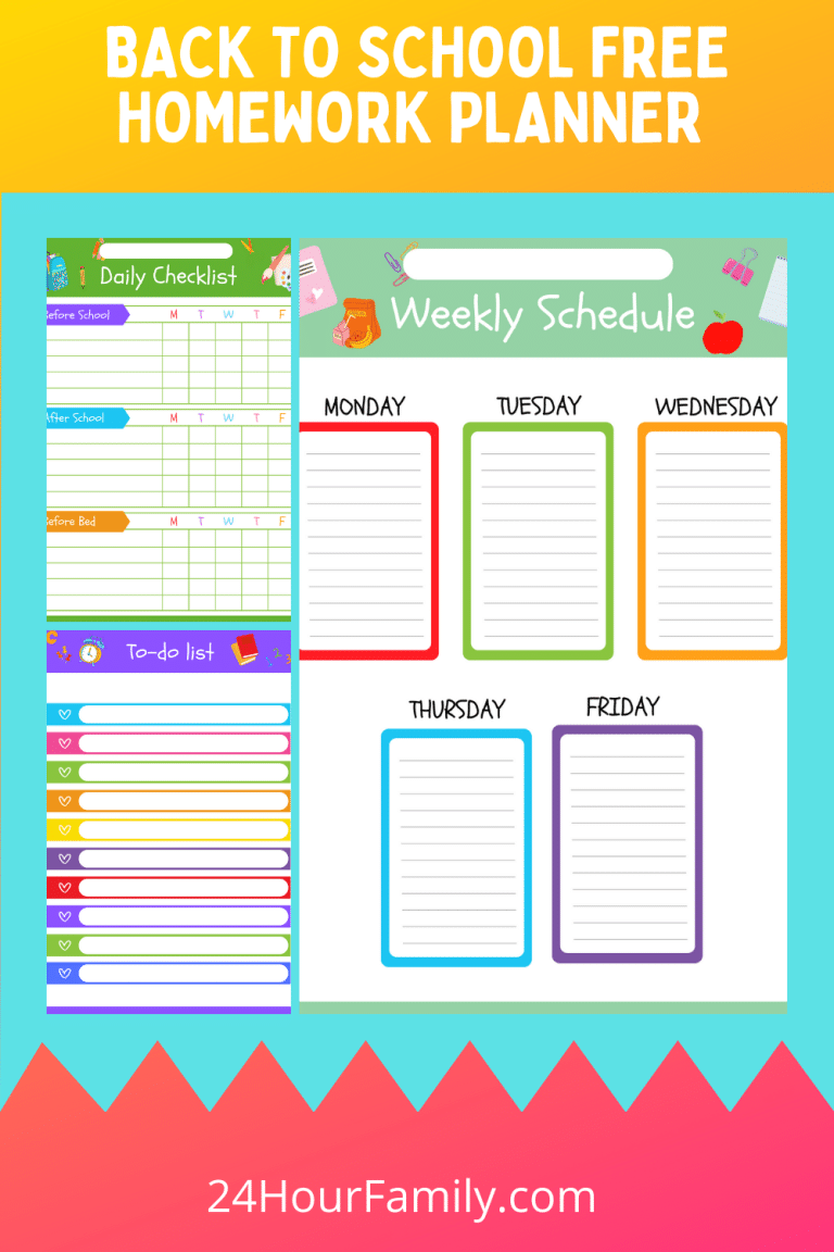 Free Printable Homework Planner Template and Stickers