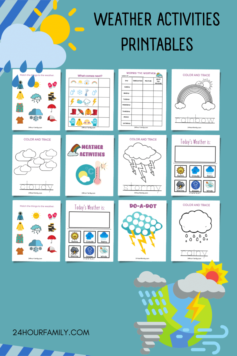 Printable Weather Worksheets for Kindergarten