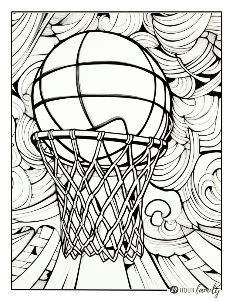 Free Basketball Hoop Coloring Pages