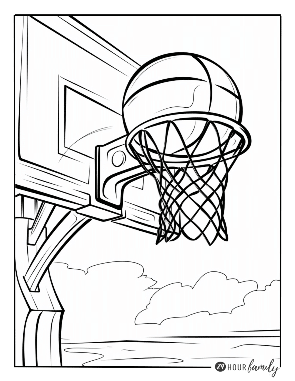 Free Basketball Hoop Coloring Pages