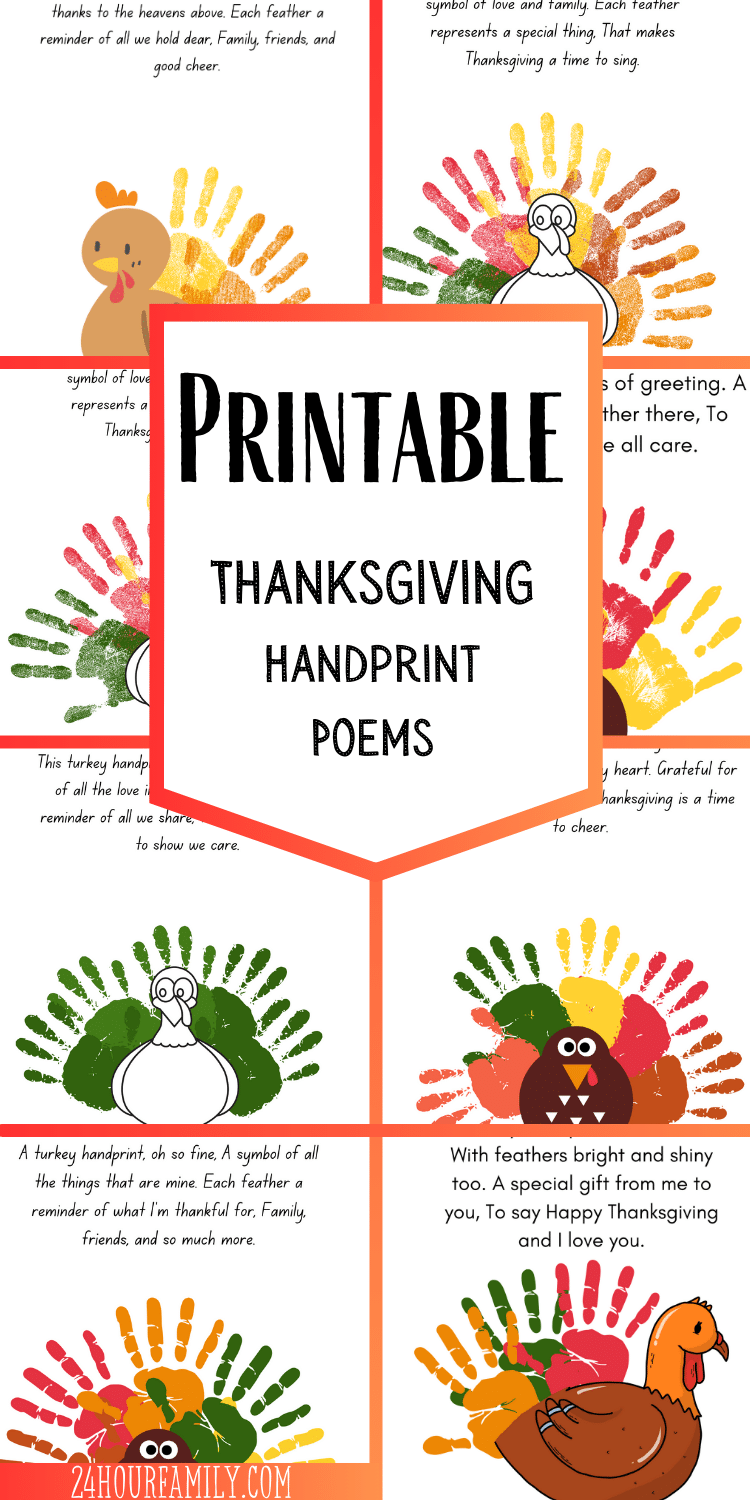 13 Printable Turkey Handprint Poem Templates