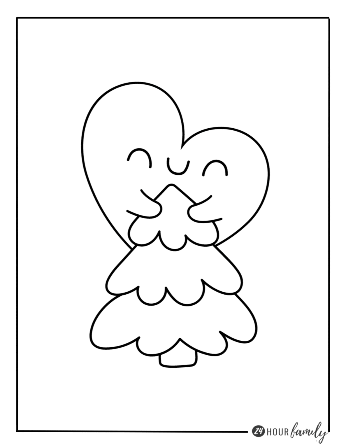 Christmas Heart Coloring Pages