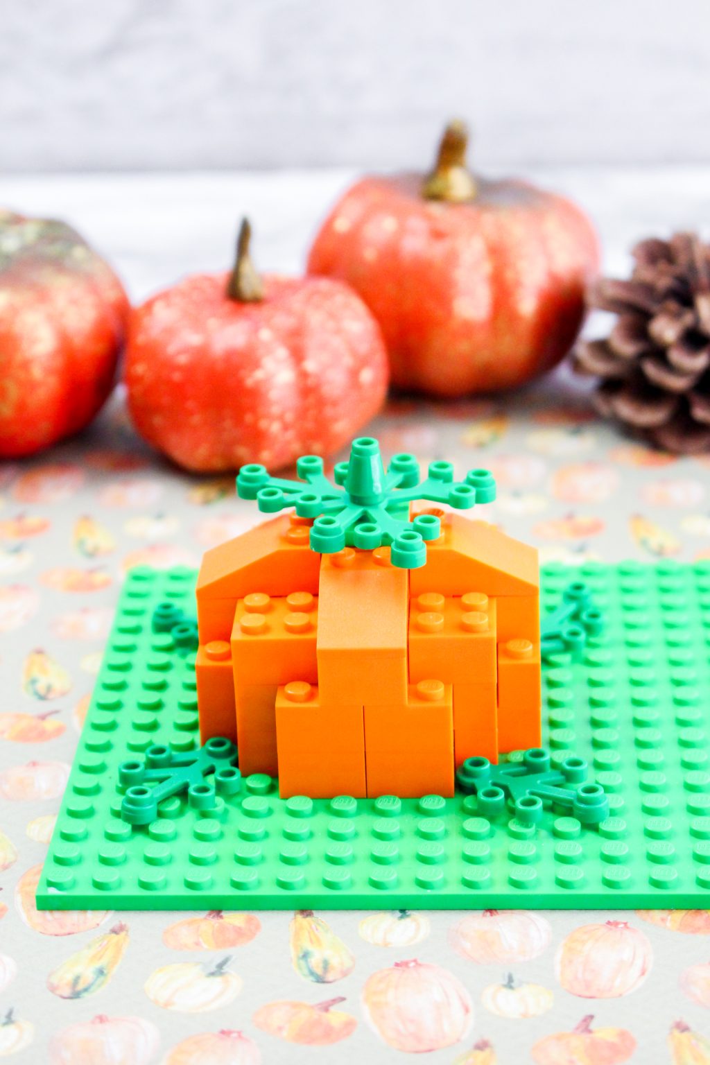 How to Build a Simple Lego Pumpkin For Fall