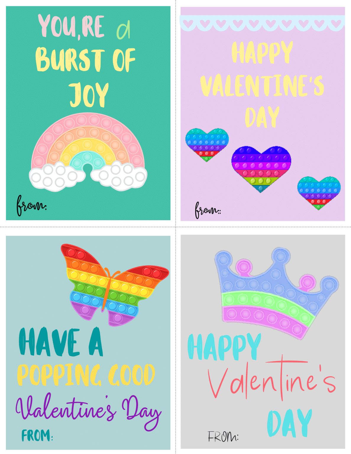 Free Printable Pop-It Valentine Cards - 24hourfamily.com