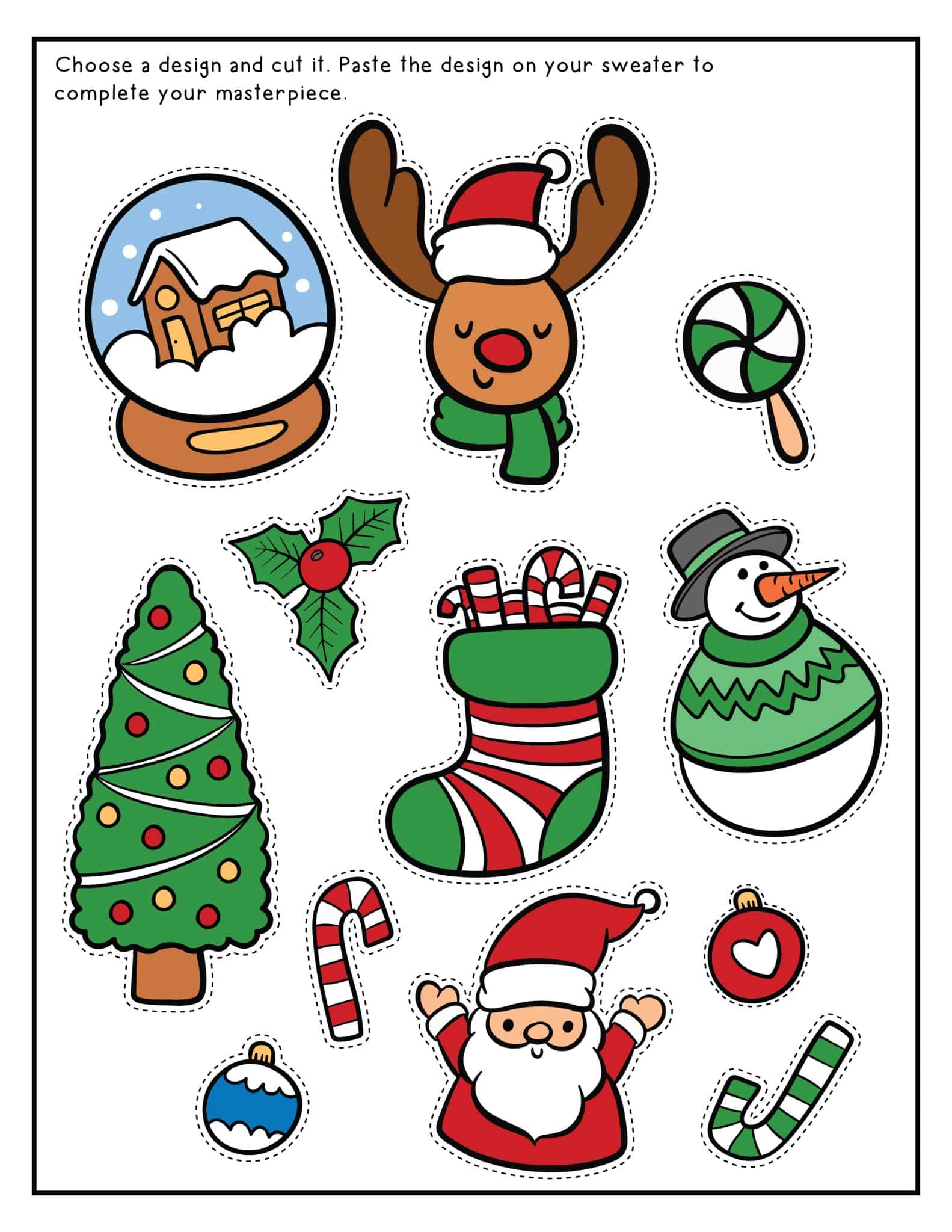 Ugly Christmas Sweater Printable Crafts