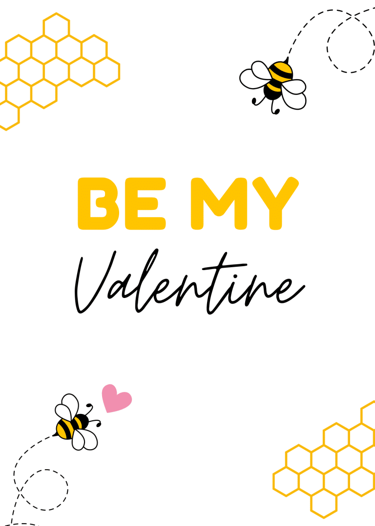 Free Bee My Valentine Printable Cards » 24hourfamily.com