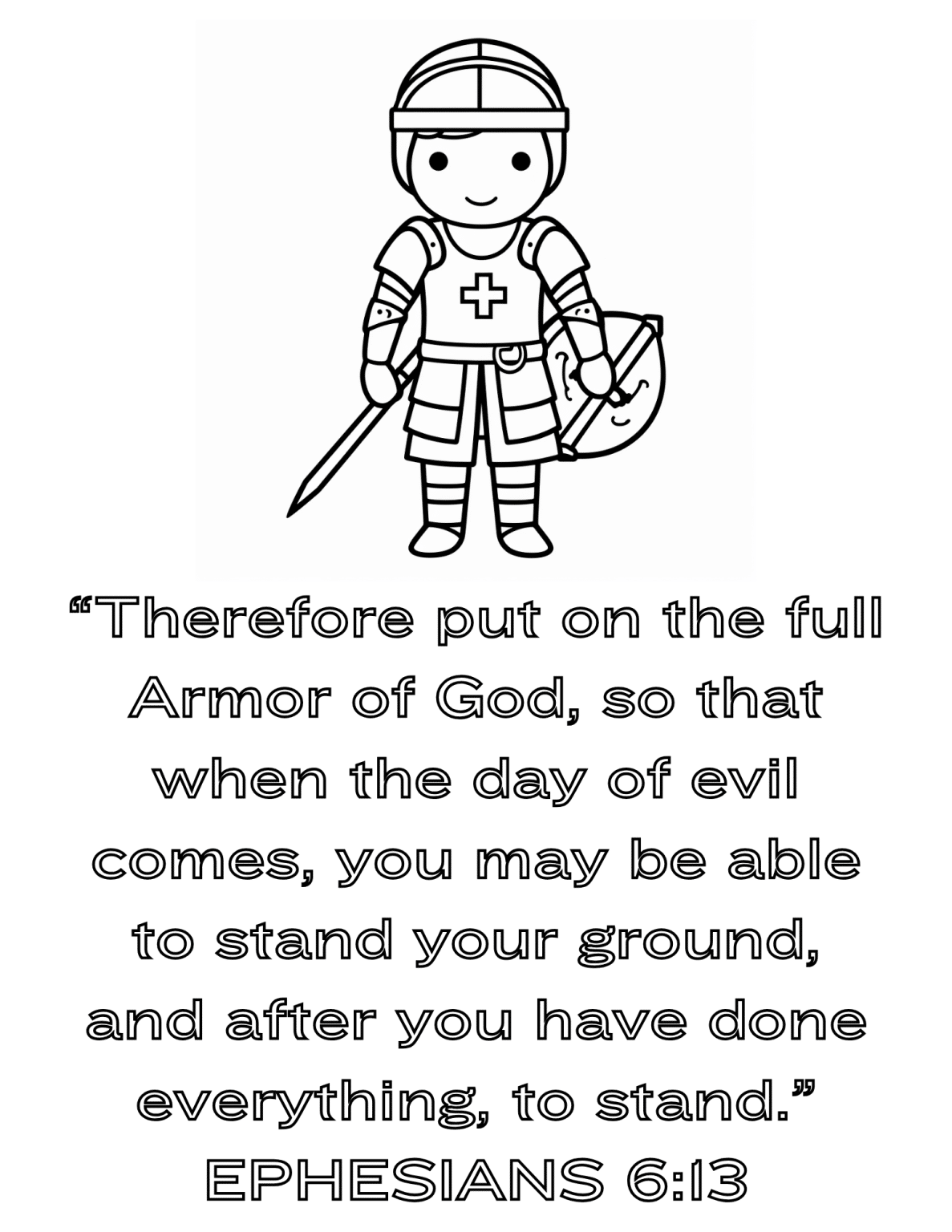 Free Armor of God Coloring Pages