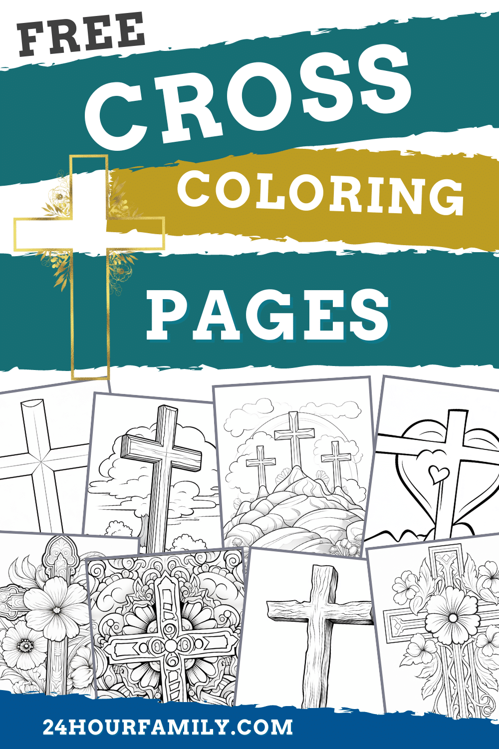 25 Free Cross Coloring Pages for Adults and Kids