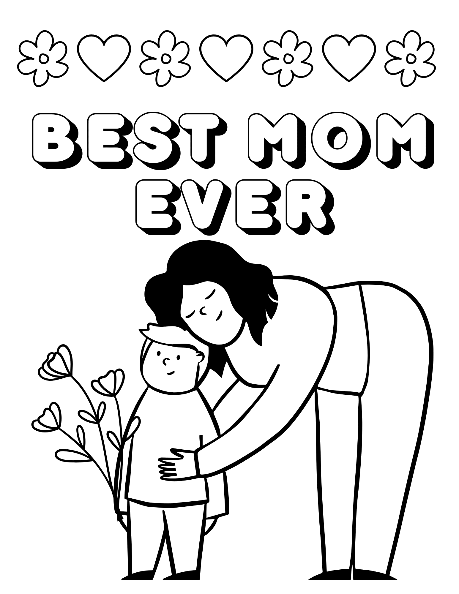 Best Mom Ever Coloring Pages (Free Coloring Pages)