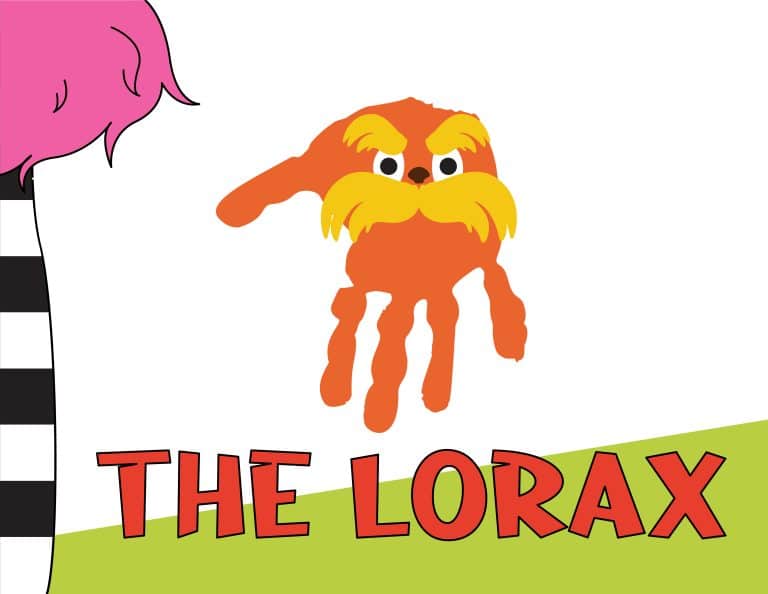 The Lorax Handprint Art (Free Printable)