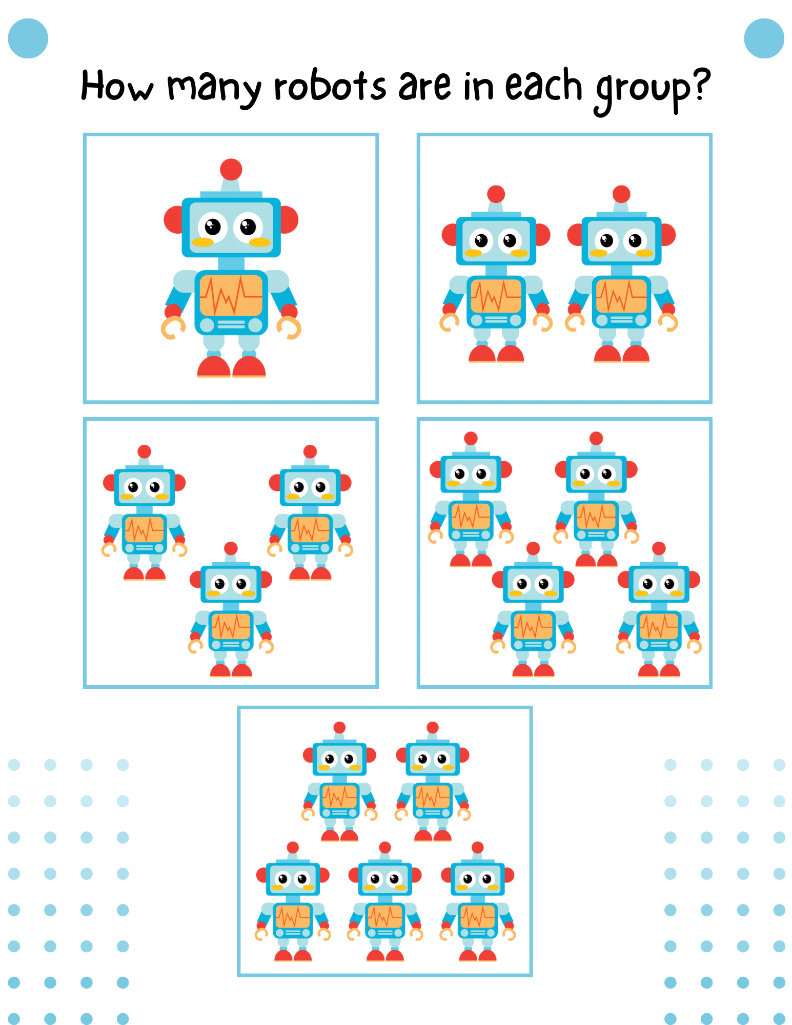 Robot Worksheets for Kindergarten (Free Printable)