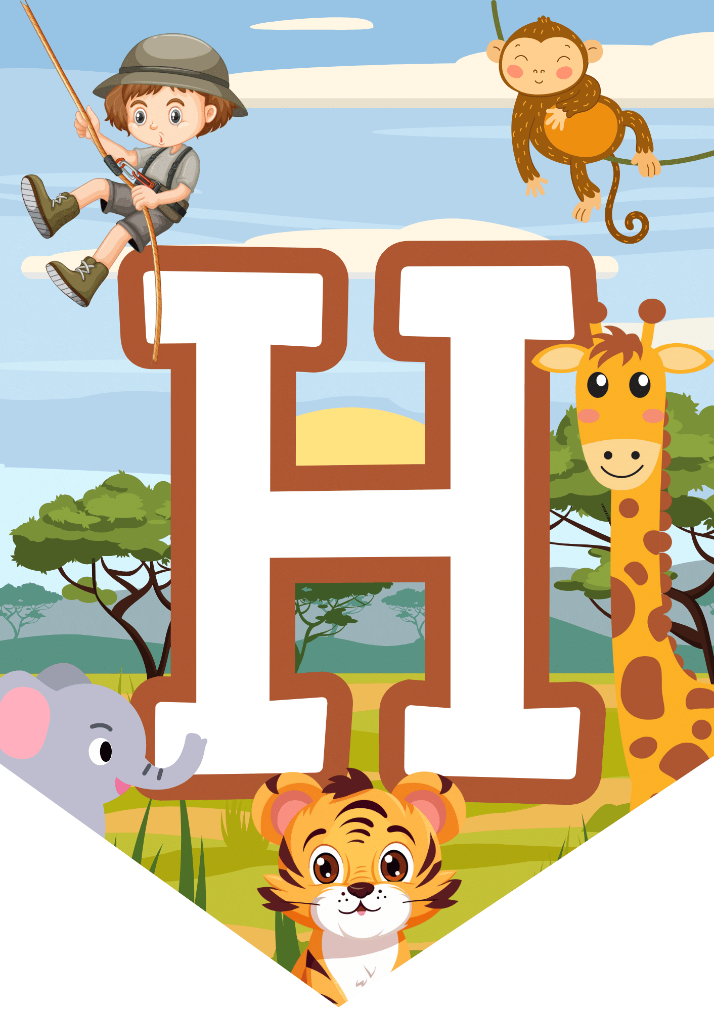 Printable Happy Birthday Safari Banner (Free Printable)