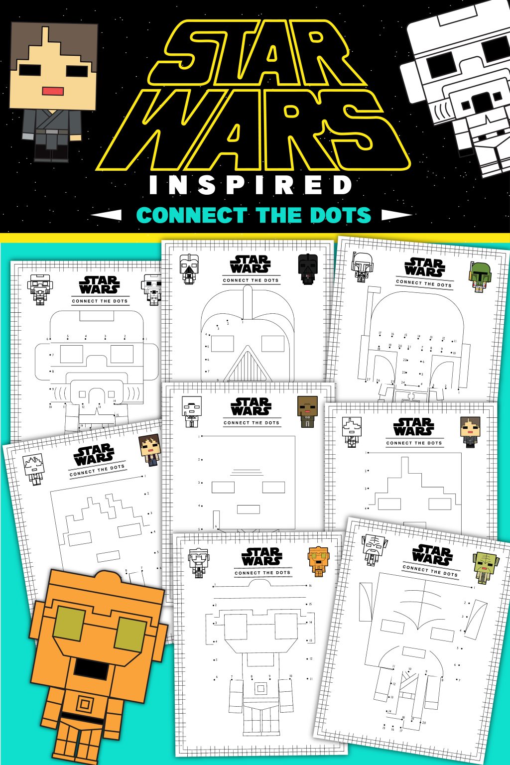 Star Wars Connect The Dots (8 Free Printable Pages)