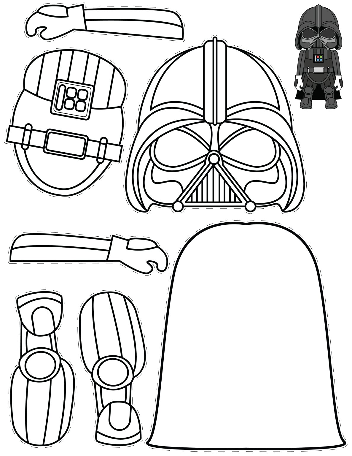 Build a Darth Vader Printable Craft (Free Template)